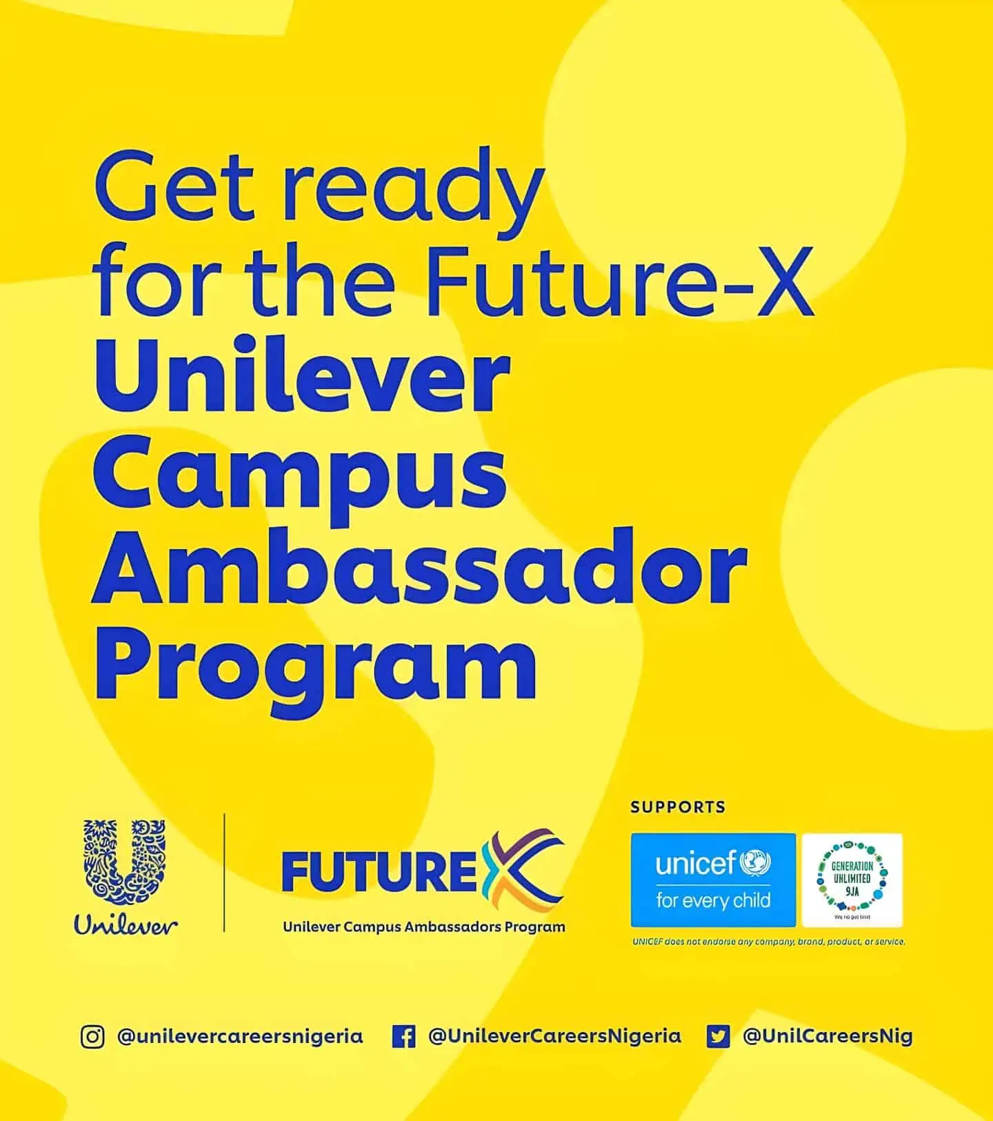 Future-X Unilever Campus Ambassador Program 2025 (₦90K/Month)